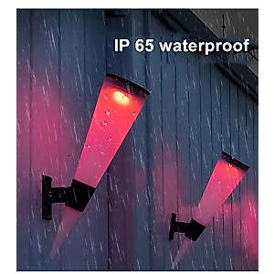 HULPPRE 2Pack Solar Wall Lights Up and Down Outdoor Solar Lights Color Changing 7 Colors or Steady Color,Ip65 Waterproof Fence Lights,Christmas/New Year Decoration Light,for Wall,Stairs,Backyard,Patio