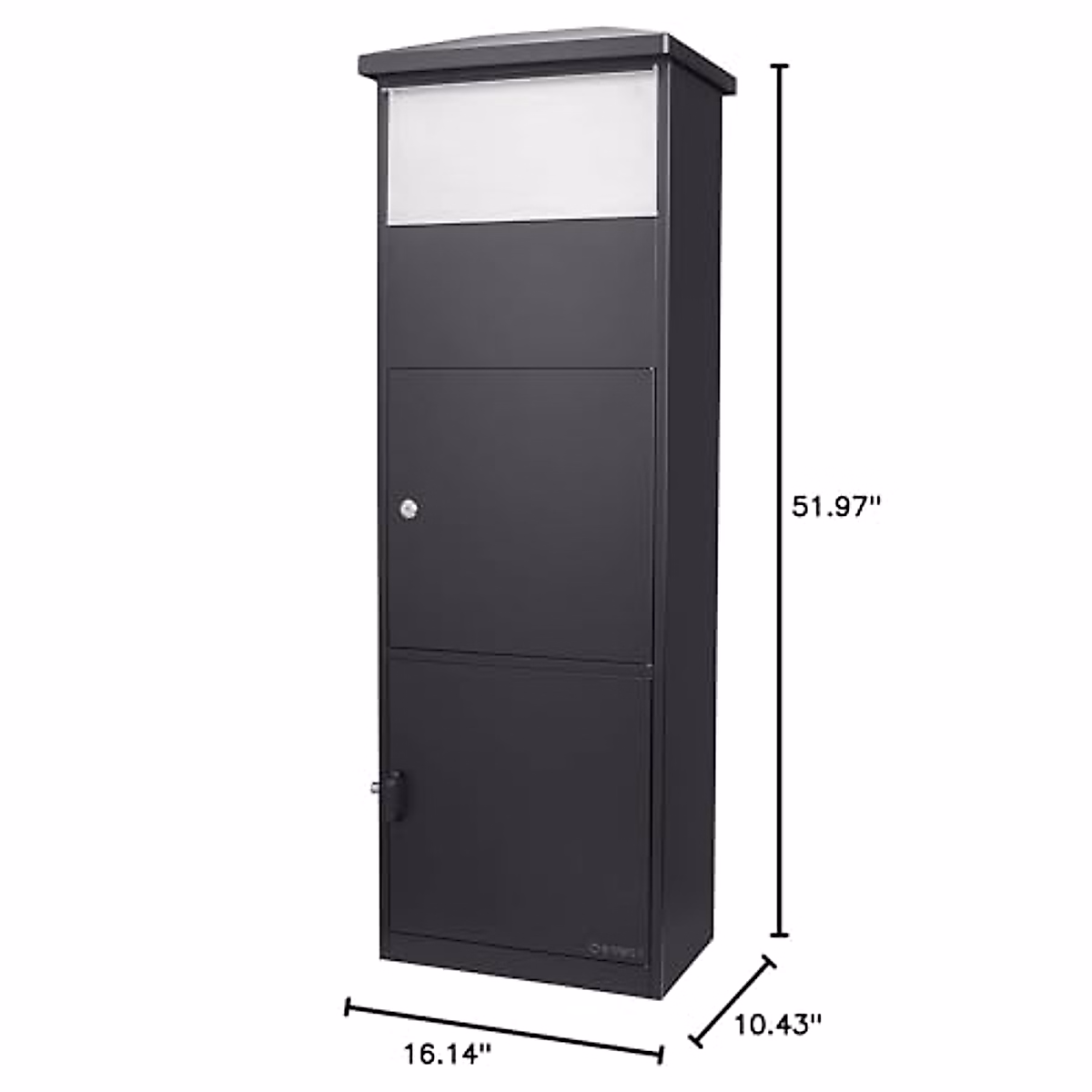 Barska Steel Freestanding Floor Lockable Large Drop Slot Mail Box Safe with Parcel Compartment, (Black)
