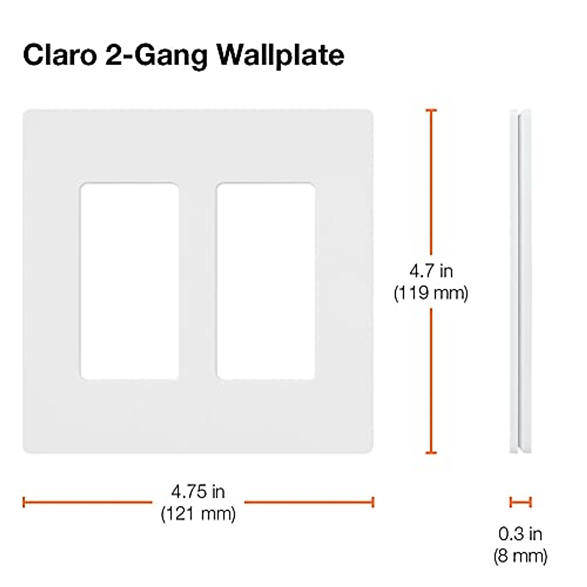 Lutron Claro 2 Gang Decorator/Rocker Wallplate, Satin, Snow (1-Pack) | SC-2-SW