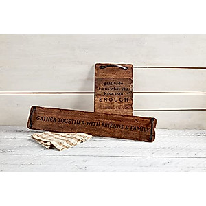 Mud Pie Distressed Wood Gratitude Cutting Board Set, board 14" x 9" | spreader 5 3/4"
