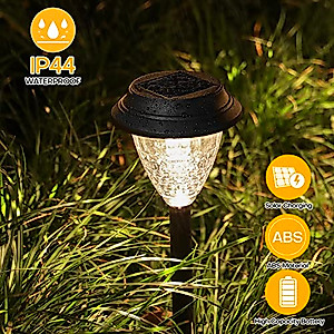 8 Pack Solar Path Lights, Solar Lights Outdoor Waterproof RGB Color Changing & Warm White Garden Pathway Lights, Landscape Lights Solar Powered for Yard Patio Walkway Driveway