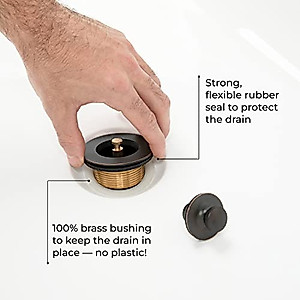 Lift and Turn Twist Bathtub Tub Drain Conversion Kit Assembly, All Brass Construction - Oil Rubbed Bronze