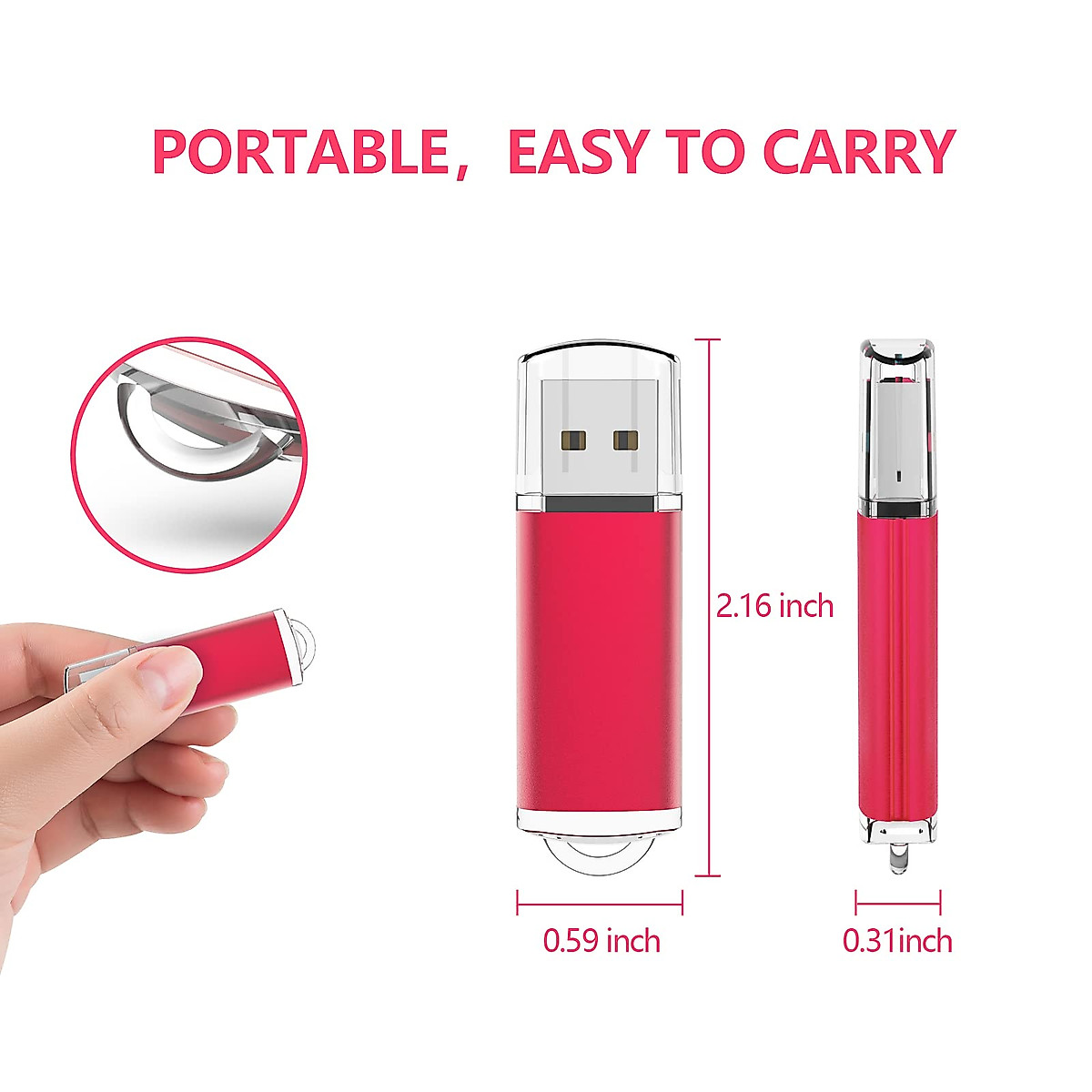 KOOTION 2GB USB 2.0 Flash Drives 10 Pack USB Flash Drives Pen Drive Memory Stick Thumb Drive USB Drives, Red