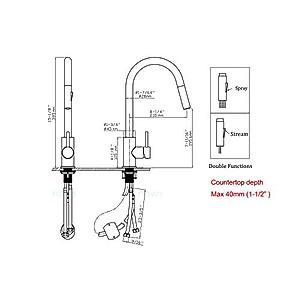 Havin Gold Kitchen Faucet with Pull Down Sprayer, High Arc Stainless Steel Material, with cUPC Ceramic Cartridge,with 10" Deck Plate,Fit for 1 or 3 Holes Kitchen Sink or Laundry Sink,Brushed Gold