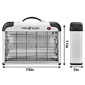 Bug Zapper Indoor, 2800V Powerful Flying Insect Mosquito Killer w/ 20W Blue Light Attract, Plug-in Pest Control Machine for Moth, Fruit Fly, Fungus Gnat, Garage Bug Catcher