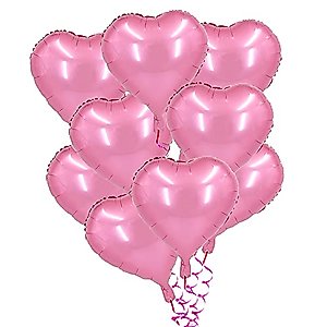 BEISHIDA 30 pcs18inch Pink Heart Shape Foil Mylar Balloons for birthday party decorations, Wedding decorations, engagement party, celebration, holiday, show, party activities.