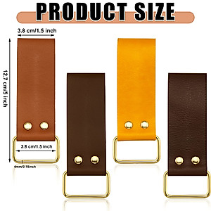 Jetec 4 Pieces Leather Belt Clip Tape Measure Clip Measuring Tape Clip Tool Belt Tape Measure Holder Drill Impact Tool Holster Tool Belt with Loops for Tape Measure, Drills, Clipped Tools