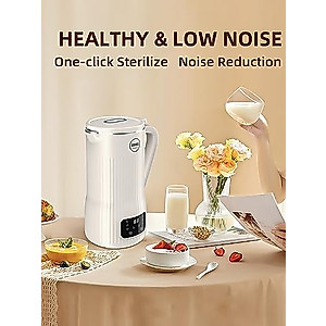BUAIAHUG 20oz Nut Milk Maker Machine - Multi-Functional Automatic Almond Milk Machine with 10 Blades, Plant-Based Milk, Oat, Soy, Oat, and Dairy Free Beverages with 12 Hours Timer/Auto-clean/Room Temp/Keep Warm/Boil