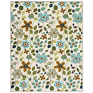 SAFAVIEH Four Seasons Collection 5' x 7' Ivory/Multi FRS429A Hand-Hooked Floral Area Rug