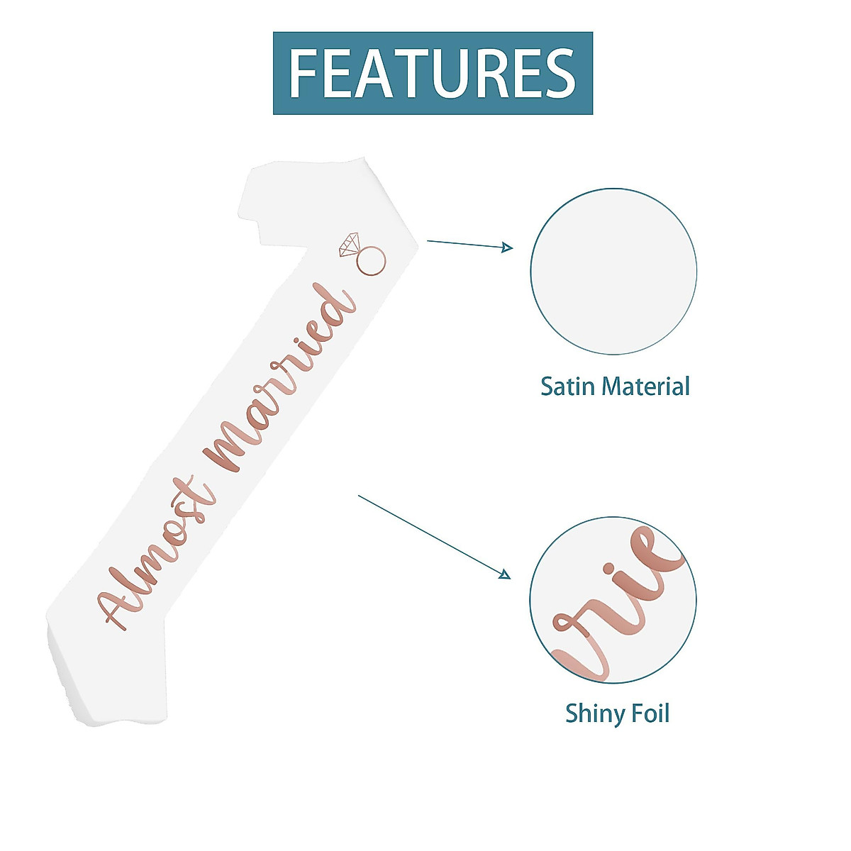 Almost Married Sash, Sash for Wedding Rehearsal Engagement Party Supplies Decoration Favors, Sash for Brides-to-be