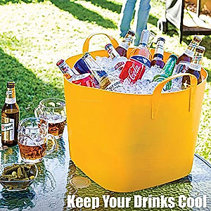 Life Story Flexible Tub Basket 25 Liter/6.6 Gallon Plastic Multifunction Storage Tote Bin with Handles, Black (6 Pack)