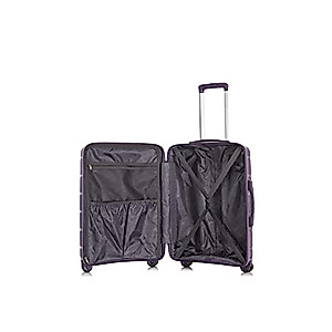 Rockland Pasadena Hardside Spinner Wheel Luggage, Purple, 19", 23", 27"