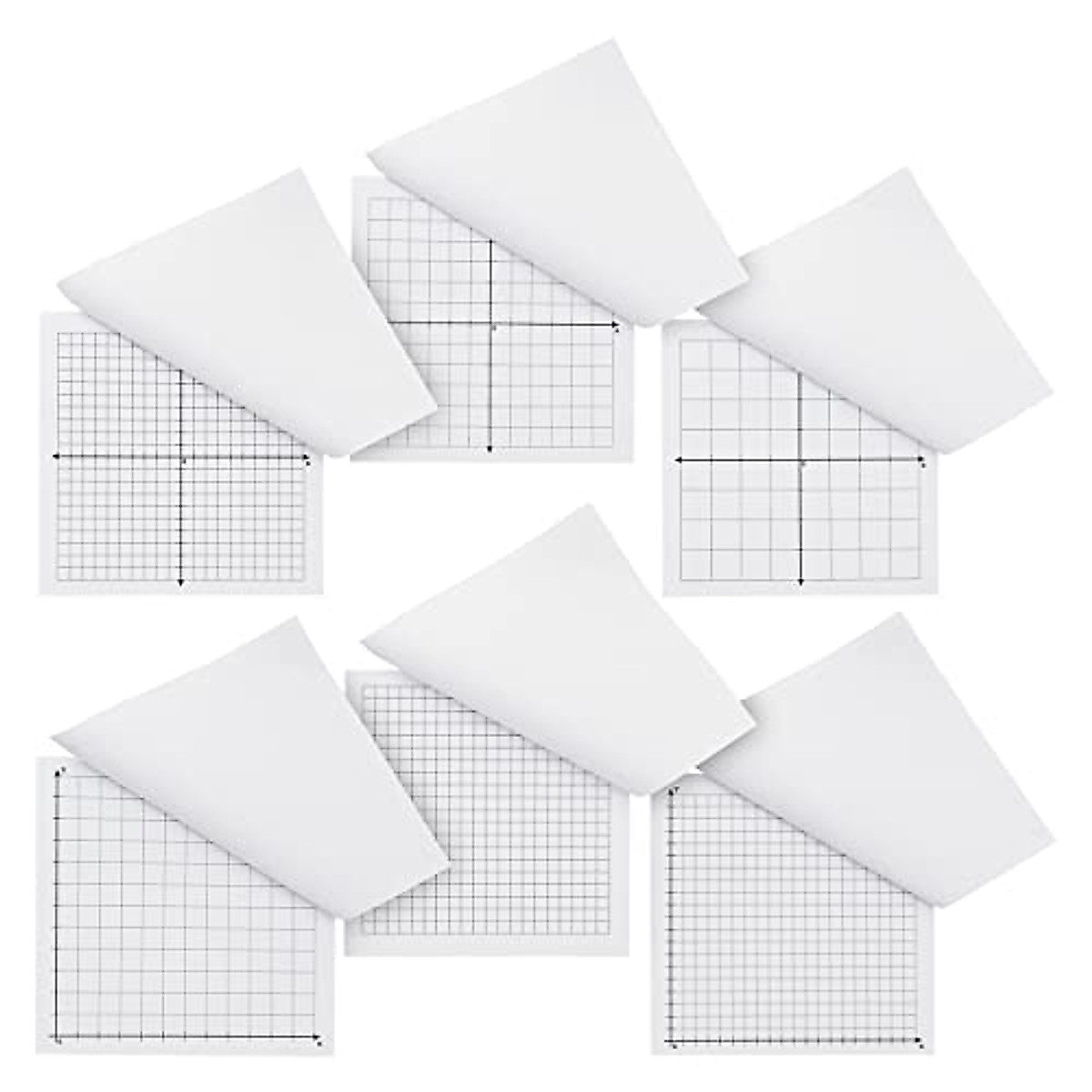 10 Pack Mini Graph Paper Sticky Notes in 6 Designs, 25 Sheets per Pad (3x3 in)