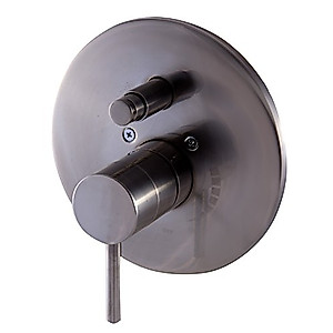 ALFI brand AB1701-BN Brushed Nickel Pressure Balanced Round Shower Mixer with Diverter, 7.88" L x 7.88" W x 3" H