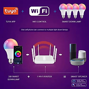 (2 Qty) 10W LED Smart Light Bulb, Alexa Compatible Echo Light Bulb, Tuya Smart Life App, Music Mode, Brightness Adjustment, RGB Color Changing light bulb, Smart Indoor Bulbs That Work with Alexa