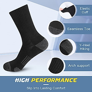 Felicigeely Athletic Socks Cushion Running Socks Performance Breathable Crew Socks Outdoor Sports Socks for Men Women 6Pairs