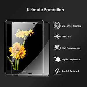 DETUOSI [2-PACK Screen Protector for Samsung Galaxy Tab S2 9.7" 2015 (SM-T810/ T813/ T817T/ T817V), Ultra-Clear/Case Friendly/Touch Sensitive/Anti-Scratch Mica Galaxy Tab S2 9.7" Tempered Glass