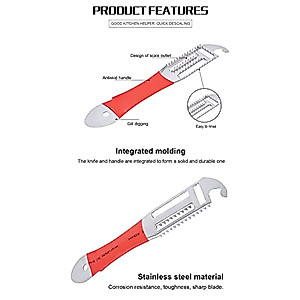 Fish Scaler Remover, Fish Scraper Fast Cleaning Fish Skin, Fish Scale Remover with Stainless Steel Sawtooth Easily Remove Fish Scales-Cleaning Brush Kitchen Descaler Tool