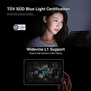 DOOGEE R10 Rugged Tablet Android 13, MTK G99 8GB+128GB Tablet PC, 10.36 inch FHD+ 10800mAh Rugged Tablets, IP68 Waterproof Tablet, 20MP+16MP Camera, Dual SIM 4G/WiFi/GPS/OTG/FM/T-Mobile, Silver