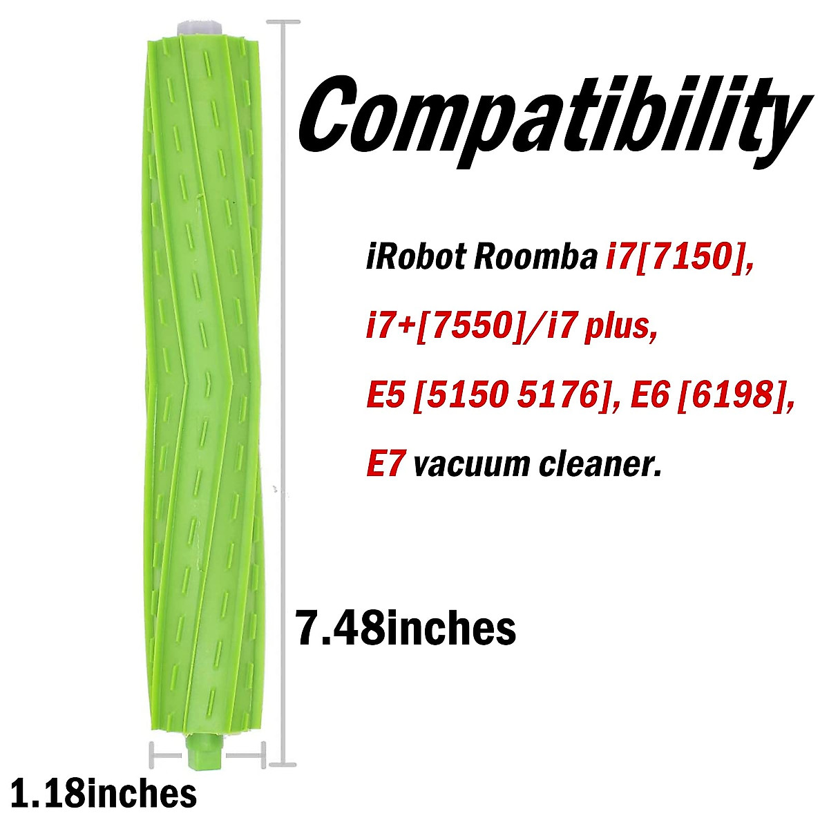 Replacement for iRobot Rubber Brush Part - Replenishement for iRobot Roomba i7 i7+ i7 Plus i8 i8+/i8 plus E5 E6 E7 Vacuum Accessories