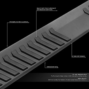 Auto Dynasty 6 Inches Running Boards Compatible with 2015-2024 Ford F-150, F-250, F-350 Supercrew Cab, Aluminum Black Powder-Coated Side Steps, Nerf Bars