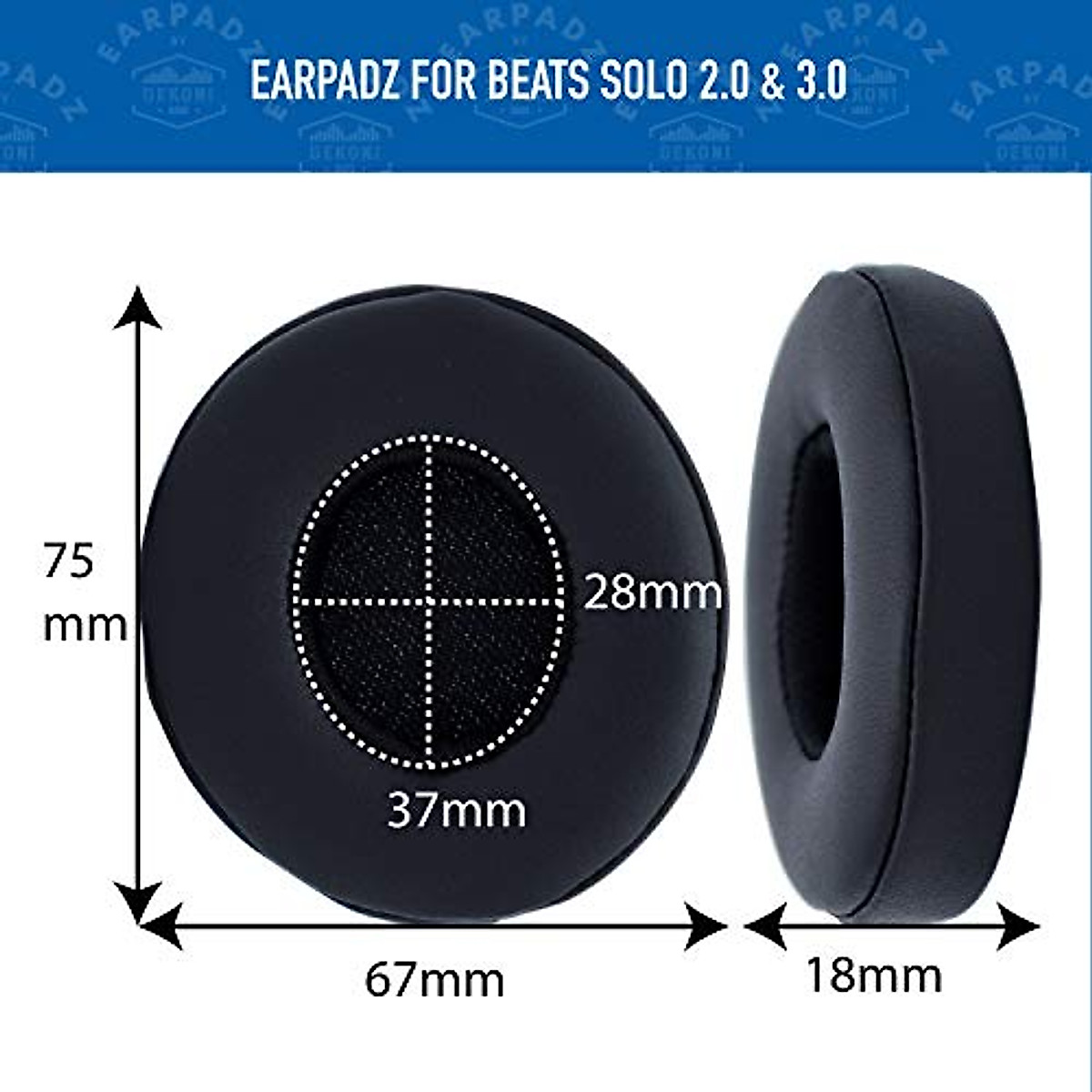 Dekoni Beats Solo 3 Wireless Headphones Earpad Replacement | Memory Foam Ear Pad Covers | Protein Leather