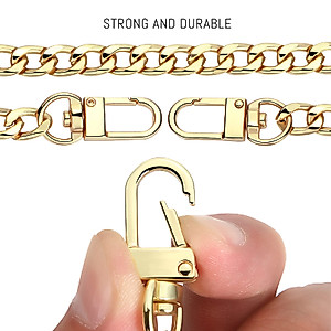 WILLBOND 4 Pcs Purse Chain Strap Purse Strap Extender DIY Flat Chain Strap Handle Bag Accessories Charms Decoration for Purse Handbags Shoulder Bag (Vintage Black, Silver, Gold, Light Gold, 7.9 Inch)