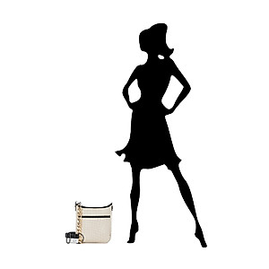 Haute Shore - Jeri Lady Crossbody Tote, Beige W/Beige Camo and Gold Chain Strap