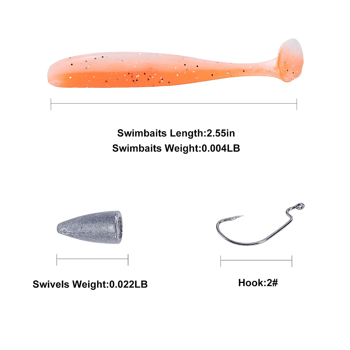 Goture Fishing Soft Plastic Lures Kit Jig Head Hooks Crappie Lures Trout Bass Fishing Worm Lures Crappie Jigs Fishing Lures Set with Tackl Box for Freshwater Saltwater Fishing