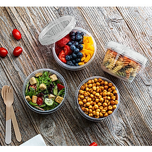 Elegant Disposables (16 Ounce 20 Pack) Clear Twist cap ContainersWith Screw on Lids Twist Top Food Storage Freezer Containers