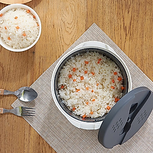 Microwave Rice Cooker Set, 2L Food Grade PP Material Rice Spoon Lid Strainer Steaming Pot Rice Cooker Set Kitchen Cookware Rice Maker for Home Meal Prep Cooker (Orange)