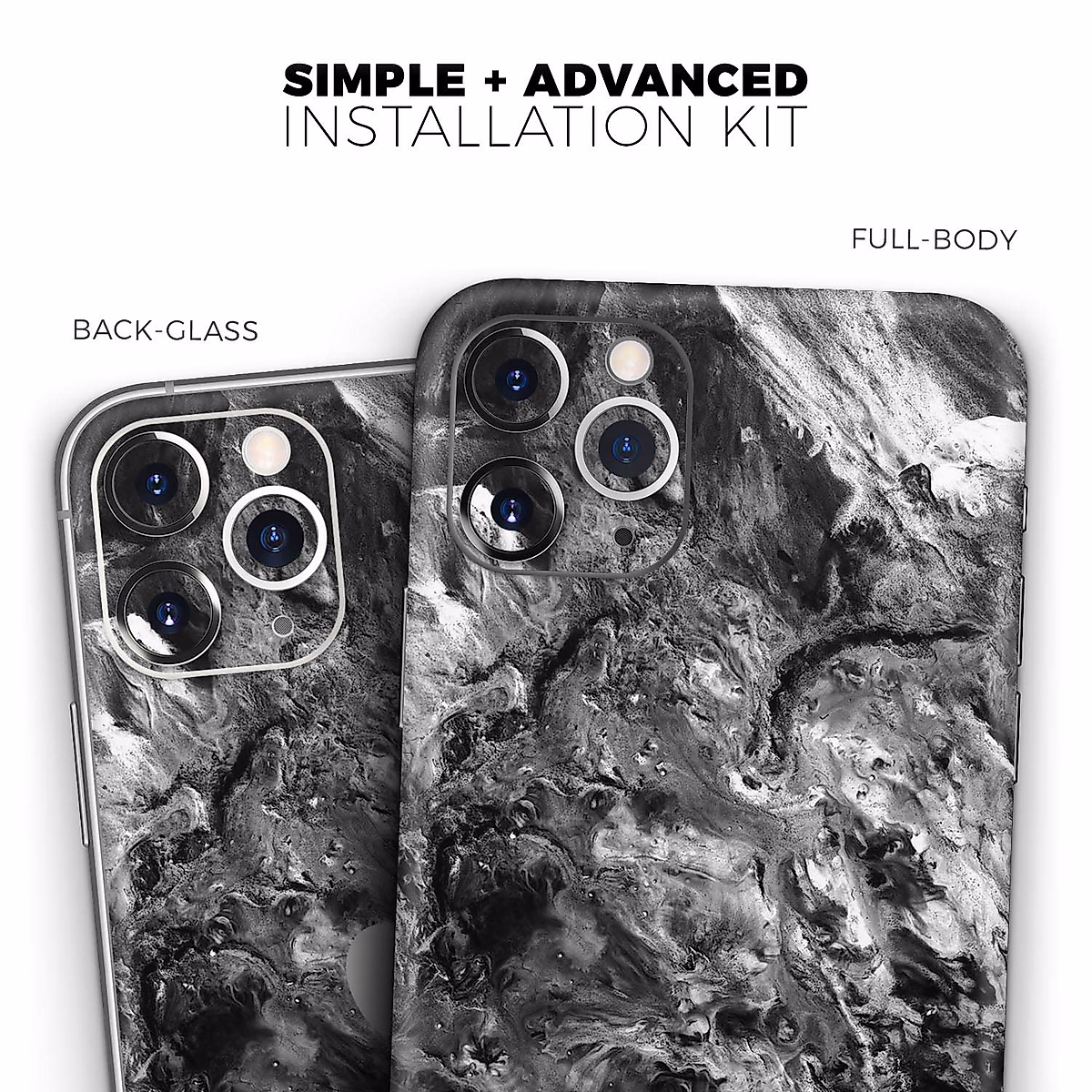 Design Skinz Liquid Abstract Paint V52 - DesignSkinz Protective Vinyl Decal Wrap Skin Cover Compatible with The Apple iPhone 11 Pro (Full-Body, Screen Trim & Back Glass Skin)
