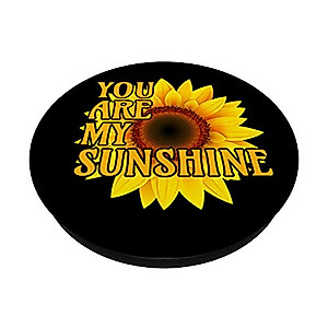Sunflower Yellow Flower Floral Sunshine Mom Gift Black PopSockets Swappable PopGrip