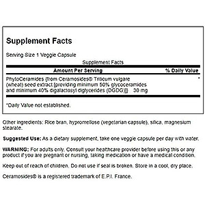 Swanson Advanced Phytoceramides 30 Milligrams 30 Veg Capsules (2 Pack)