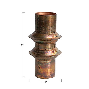Creative Co-Op Modern Sculptural Metal, Antique Copper Finish Vase