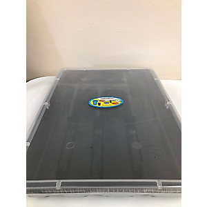 he-home essentials Flatware Tray+lid-Closes Tightly-Silverware Drawer Utensils Organizer with Cover-Cutlery Plastic Tray with Cover lid-Black