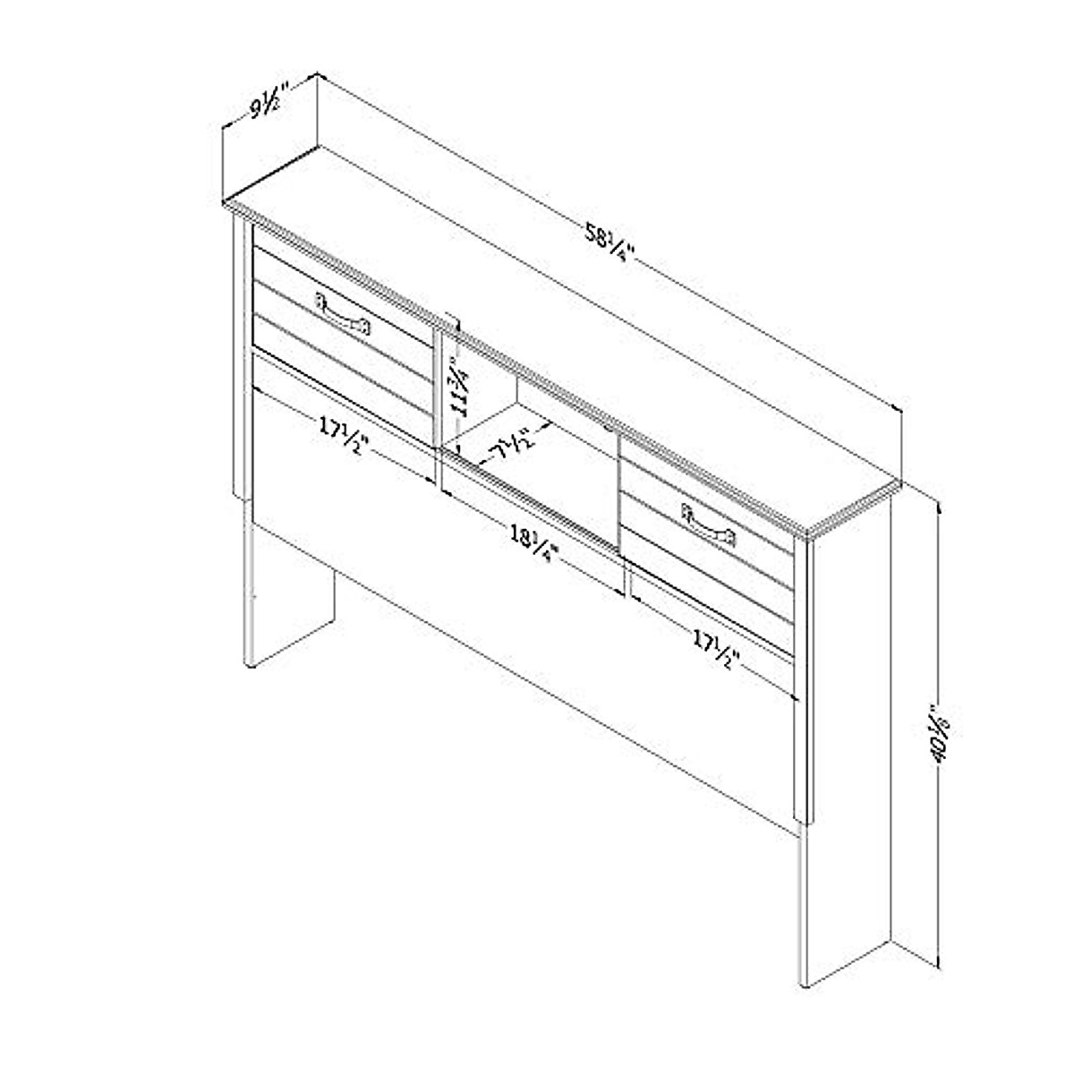 South Shore Ulysses Full Bookcase Headboard Fall Oak