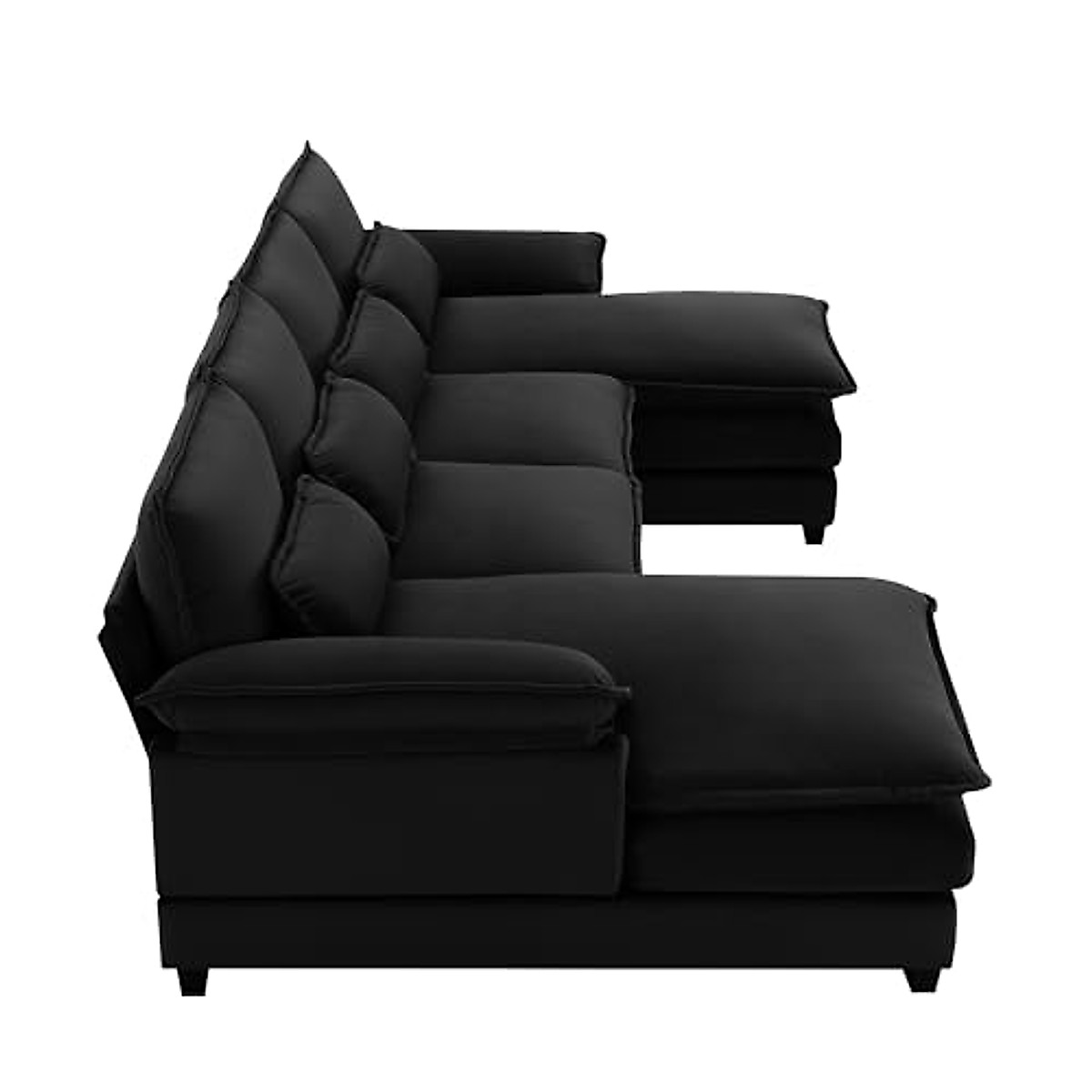 Symmetrical Modular Sectional Sofa with Chaise Lounge, 6 Seater Velvet Upholstered Cloud Couch, U Shaped Oversized Sleeper Sofa&Couches with Thicked Cushion & Detackable Backrest Living Room