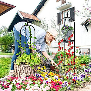 Garden Obelisk Trellis for Climbing Plants 4 Feet Tall Plant Support Cage, Tower Obelisk Plant Support Indoor Potted Plant, Plant Trellis for Climbing Vines, Tomato, Flower, Vegetable, Rose (1 Pack)