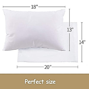 Toddler Pillow with Pillowcase | 13 x 18 Soft Hypoallergenic 100% Organic Cotton Baby Pillows for Sleeping | Small Kids Pillow, Infant - Perfect for Travel, Cribs Bed Sets, Machine Washable