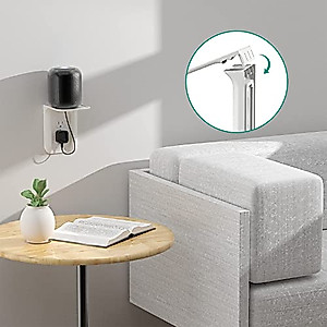 WALI Bundle – 2 Items: Outlet Shelf for Bathroom 2 Pack, Black and Outlet Shelf Wall Holder 1 Pack, White