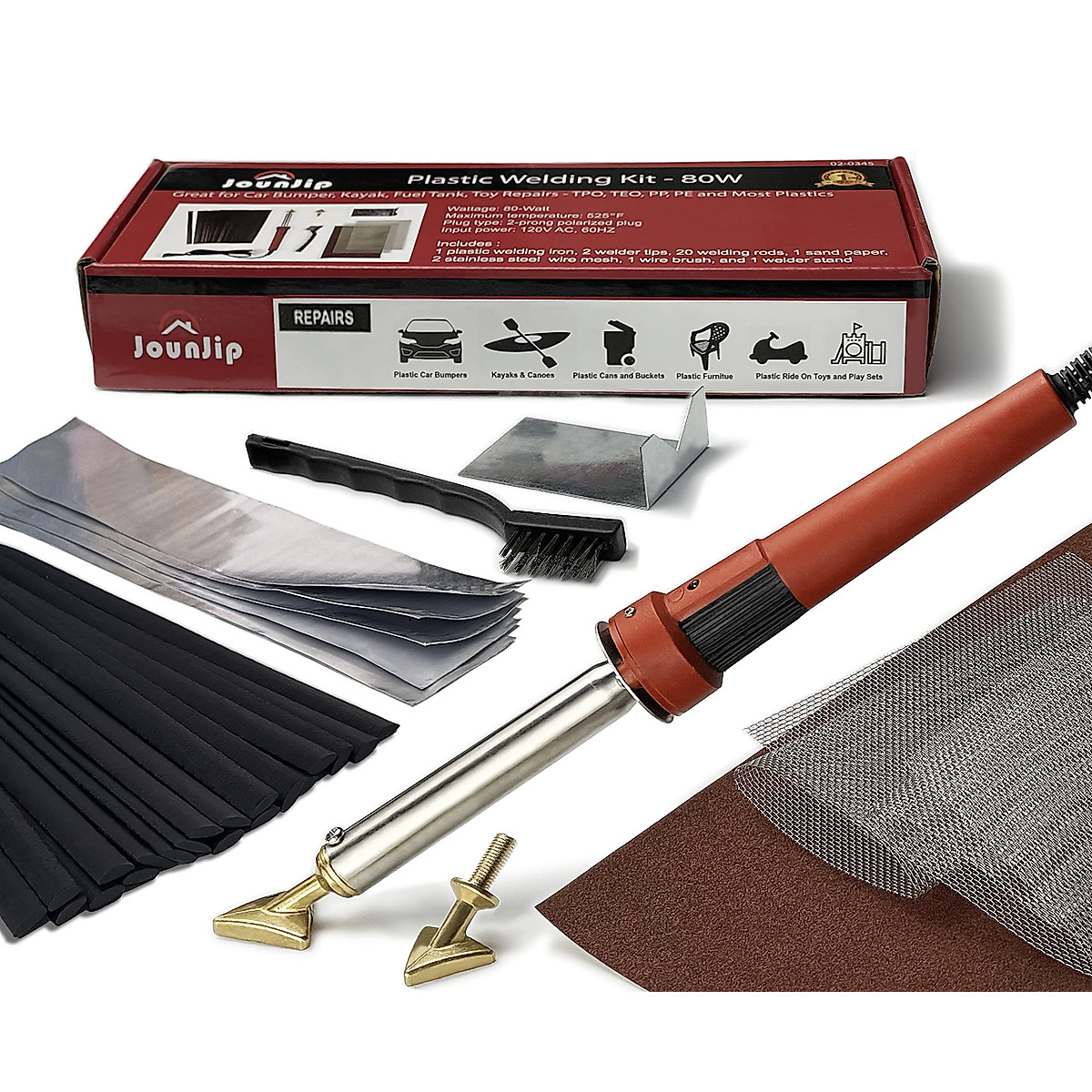 JOUNJIP Plastic Welding Repair Premium Bundle Kit - for Bumper, Dashboard, Kayak, Canoe