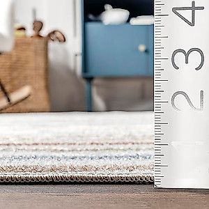 nuLOOM ROS Striped Columns Machine Washable Accent Rug, 3x5, Beige