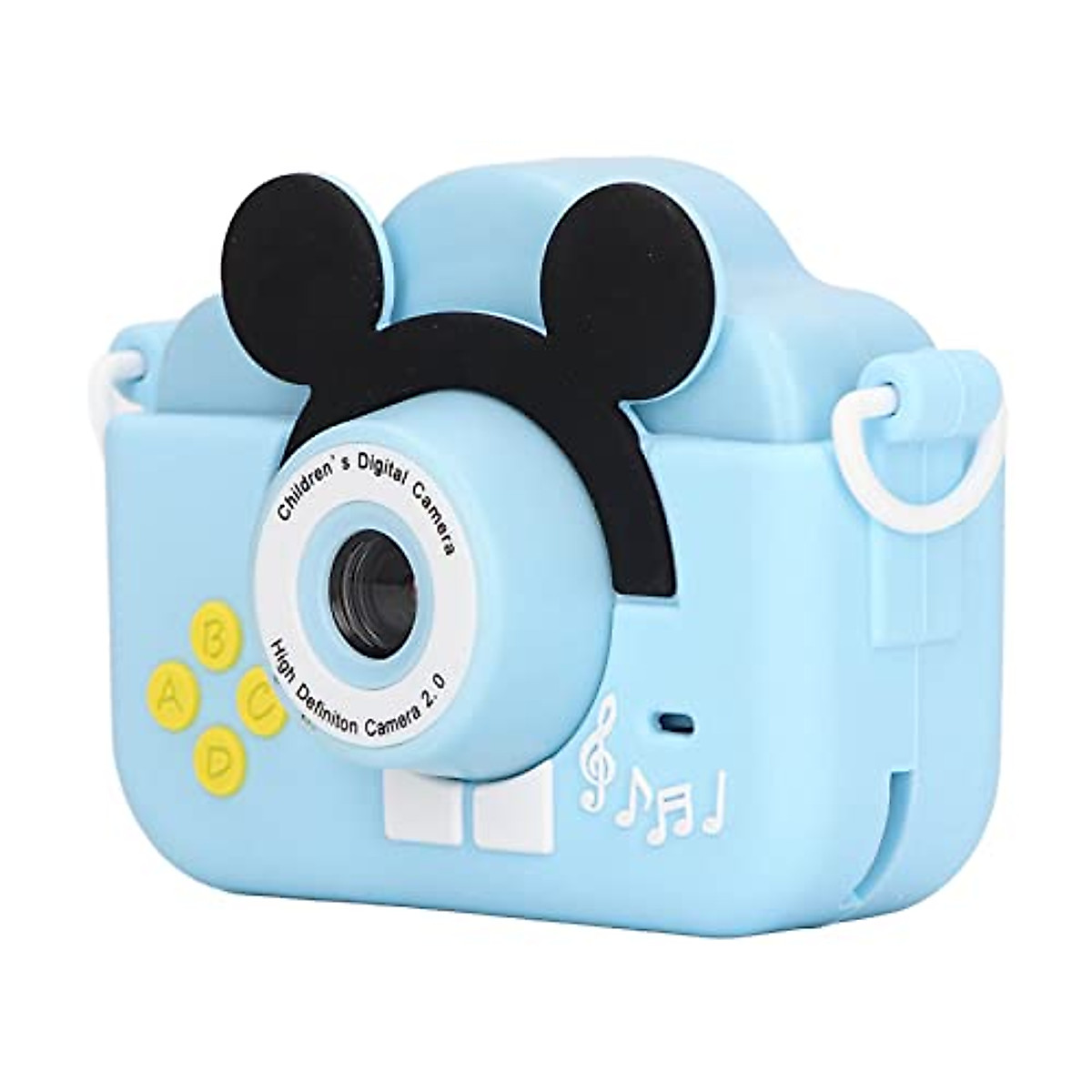 Toddler Camera, Cute Cartoon Dual Camera 2000W Multifunction Simple Operation Kids Camera Blue for Travel