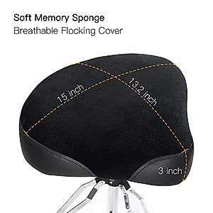 HXW Heavy Duty Drum Throne Seat for Adults, Height Adjustable and Rotatable, Cozy Motorcycle Style Stool Chair with Double Braced Anti-Slip Feet