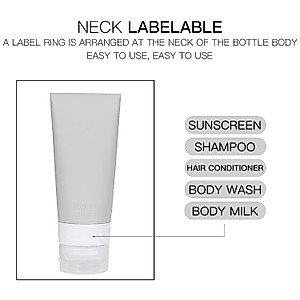 Portable Soft Silicone Travel bottles Set - 6 Pack Leakproof Silicone Travel Bottles,Cosmetic Toiletry Containers(Pink+Green+Grey)