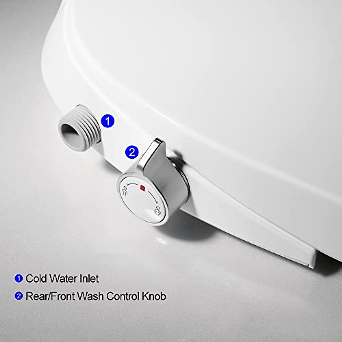 Vinnova Taranto Non-Electric Bidet Toilet Seat - Self Cleaning Retractable Nozzle, Elongated in White, Easy Installation