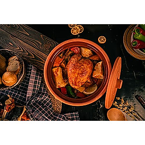 LUKSYOL Clay Pot for Cooking, Large Pot, Big Pots for Cooking, Handmade Cookware, Cooking Pot with Lid, Terracotta Pot, Terracotta Casserole, Brown Clay Pots for Cooking, Dutch Oven Pot