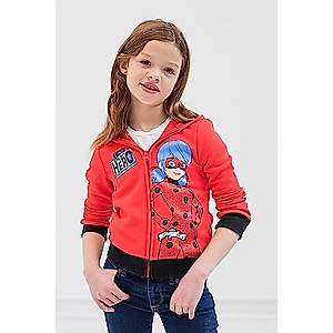 Miraculous Ladybug Little Girls Zip Up Hoodie Red 7-8
