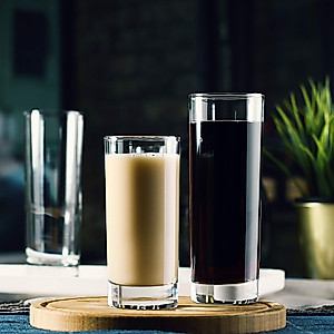 LUXU Premium Highball Drinking Glasses (Set of 6)-10 oz Tom Collins Glasses,Clear Tall Glass Cups,Cute Cocktail Glasses,Lead-free Water Glasses Bar Glassware for Mojito Beverages and Mixed Drinks